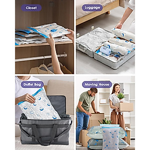 Vacuum Storage Bags, 5 Pack Large Size (32"x22") Reusable Vacuum Compression Space Saving Bag for Clothes, Mattress, Blankets, Duvets, Pillows, Comforters, Quilts, Dresses, Travel