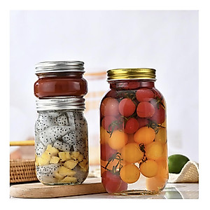 16Pcs Canning Lids suitable to for Rings Wide Mouth, Premium Mason Jar Lids with Bands/Rings for Wide Mouth Ball, Food Grade Material, 100% Fit & Airtight for Wide Mouth Mason Jars