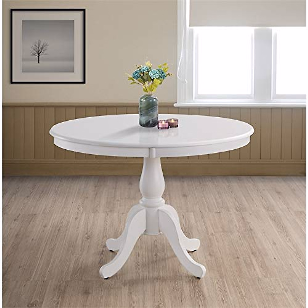 Carolina Classic Fairview 42" Round Pedestal Dining Table in White