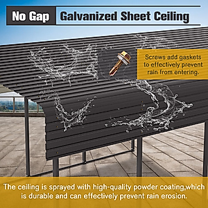 LZbeiteM Car Port, 13x20 FT Metal Carport, Heavy Duty Carport Canopy, Metal Garage Car Tent, Outdoor Car Shelter Shade with Galvanized Steel Roof, Frame, for Car, Truck, Pickup, SUV, Tractor, and Boat