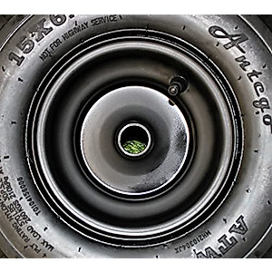 (Set of 2) Matte Black Universal Fit 15x6.00-6 Tires & Wheels 4 Ply for Lawn & Garden Mower Turf Tires .75" Bearing