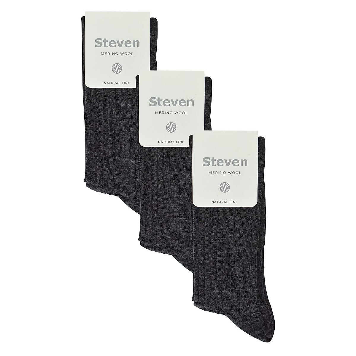 3 Pairs Womens Merino Wool Socks | Steven | Ladies Lightweight Warm Boot Socks (4-6, Dark Grey)