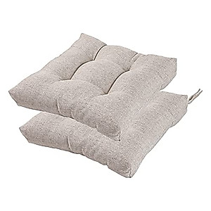 Faible Poisson Outdoor Chair Cushions Set of 2, Patio Furniture Floor Cushions, 21 x 21 Inch Square Seat Back Tufted Cushion, Dining Chairs Pads, Yellow Green