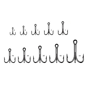 moisture Portable Circle Fish Hooks Set 50 Pcs Hook Strong Short Treble Fishing Hook Fishing Hook Set (Size : 3/0#)