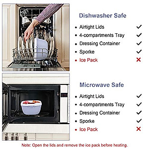 Upgraded Salad Bowl with Lid Leak-proof 57.5oz Stackable Salad Lunch Box with Larger Capacity Salad Mixing Bowl and 3-Compartment Bento-Style Topping Tray, Sauce Box,Cutlery, BPA FREE(powder blue)