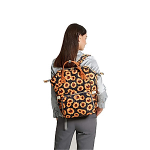 LEQUEEN Diaper Bag Backpack Waterproof Stylish Multifunction Large Capacity Travel Back Pack Maternity Baby Nappy Bags (Flora, Black)