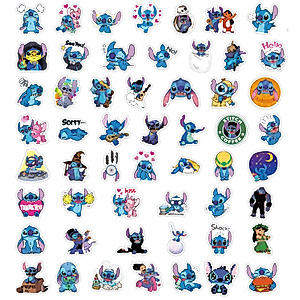 100 Pcs Stitch Stickers,Waterproof Lilo & Stitch Stickers for Water Bottles, Laptop,Bumper,Computer,Phone,Helmet,Vinyl Reusable Stickers and Decals Kids Teens
