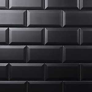 Merola Tile Crown Heights Beveled Matte Black 3" x 6" Ceramic Wall Tile