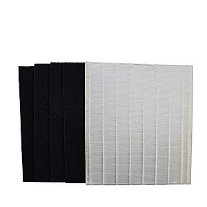 (2-Pack) True HEPA Air Cleaner Filter Replacement Set + 8 Carbon Pre-Filters Compatible with Winix P450 B451 Size 25 Air Cleaners, Filter E #113250 by LifeSupplyUSA