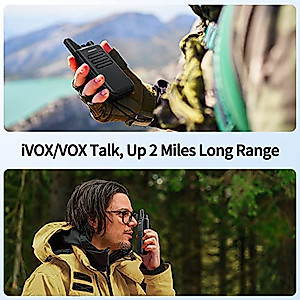 NXGKET Walkie Talkies for Adults Long Range 4 Pack, Rechargeable 2-Way Radio Walkie Talkie with 1500mAh Li-ion Battery Earpiece Charge Cable Belt Clip for Commercial Cruises Hunting Hiking