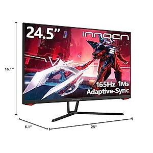 INNOCN 25G1G 24.5" Gaming Monitor 165Hz / 144Hz 1920 x 1080P FHD 1ms FreeSync G-Sync Compatible HDMI DisplayPort Eye Care Ultra Thin LED Computer PC Gaming Monitor, VESA Mountable, Black