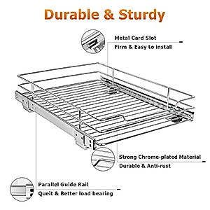 G-TING Pull Out Cabinet Organizer, Heavy Duty Slide Out Pantry Shelves Sliding Drawer Storage for Home, Kitchen, Bathroom, 12.44" W x 16.54" D, Request at Least 13 inch Cabinet Opening(2 Pack)