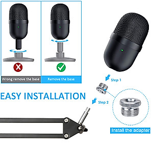 Razer Seiren Mini Boom Arm with Pop Filter - Mic Stand with Foam Cover Windscreen Compatible with Razer Seiren Mini Streaming Microphone by YOUSHARES