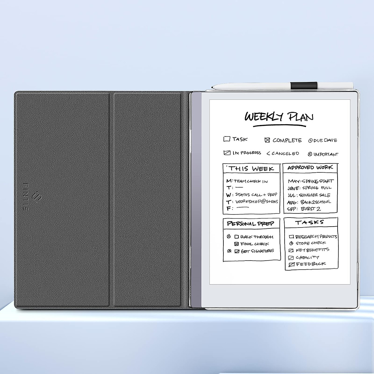 Fintie Folding Case for Remarkable 2 Paper Tablet 10.3 inch (2020 Released) - Premium PU Leather Foldable Stand Cover with Pen Holder (Not Fit Remarkable 1), Gray