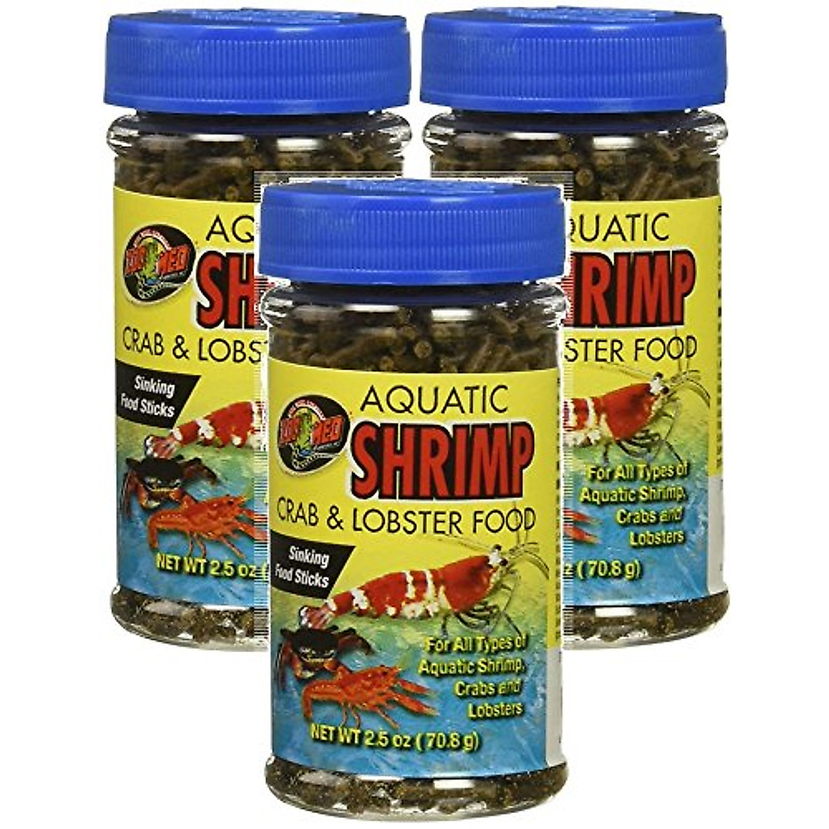 Zoo Med Laboratories Aquatic Shrimp Crab and Lobster Food (3 Pack / 2.5-Ounce)