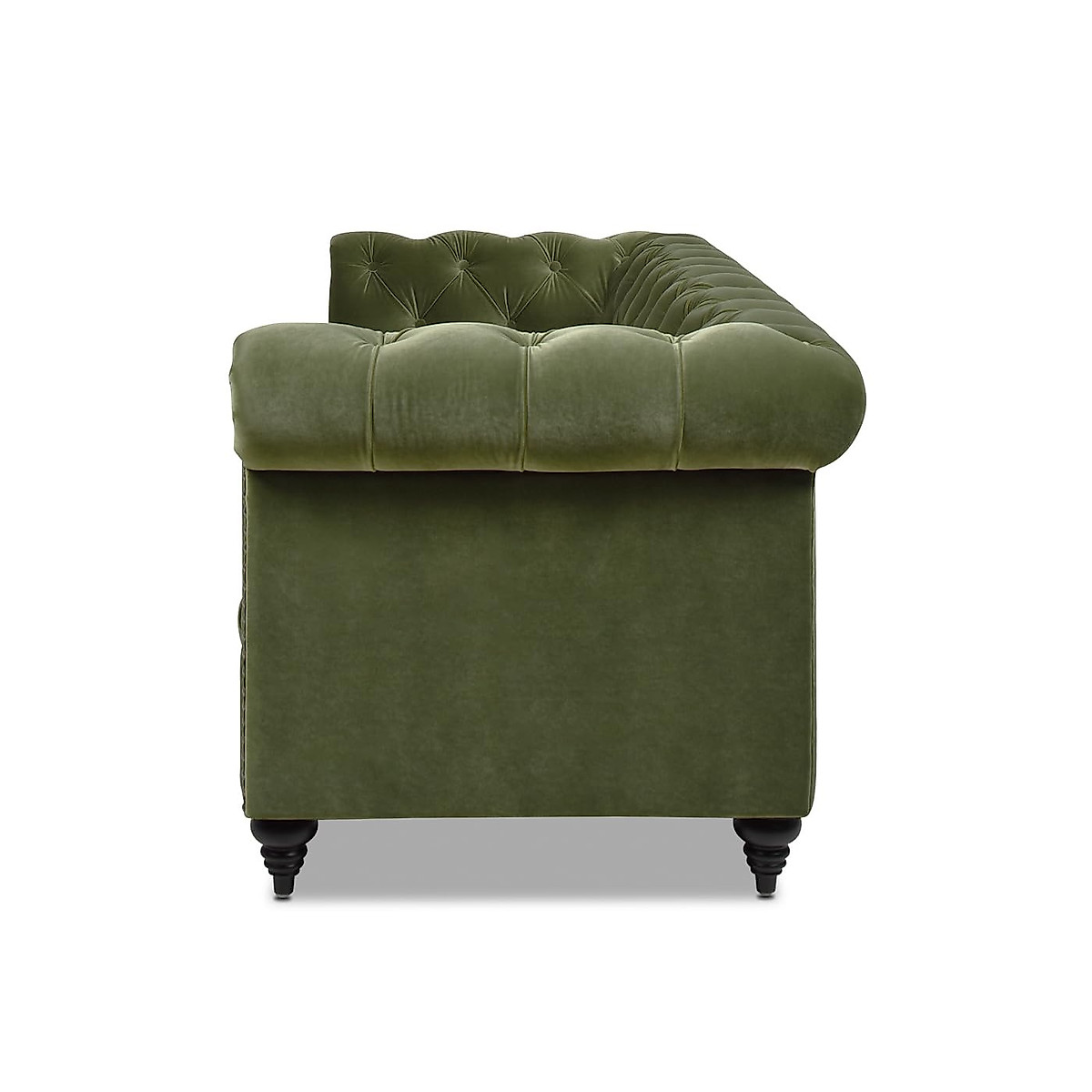 Jennifer Taylor Home Alto 88" Tufted Chesterfield Sofa, Olive Green Performance Velvet