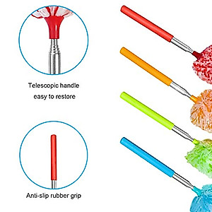 Tonmp 4 Pcs, [Microfiber] Hand [Duster] [Washable] Microfibre Cleaning Tool Extendable [Duster]s for Cleaning Office, Car, Computer, Air Condition