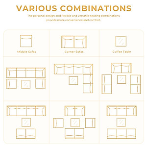 Grand patio 7-Piece Wicker Patio Furniture Set, Boho Outdoor Conversation Set Sectional Sofa with Water Resistant Thick Cushions and Coffee Table, Beige