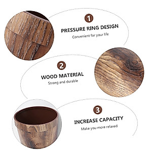 Levemolo Retro Trash Can, Brown, Polypropylene, Open-Top