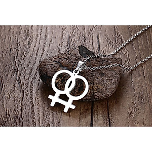 HoBST Gay & Lesbian LGBT Pride Stainless Steel Pendant Necklace FOR Women