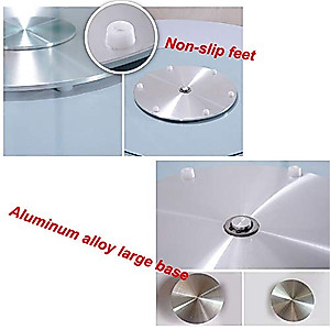 Large Lazy for Susan Dining Table - Smooth Swivel Glass Turntable with Aluminum Alloy Bearing - Perfect for Kitchen - 180° Rotation(Diameter: 80cm)