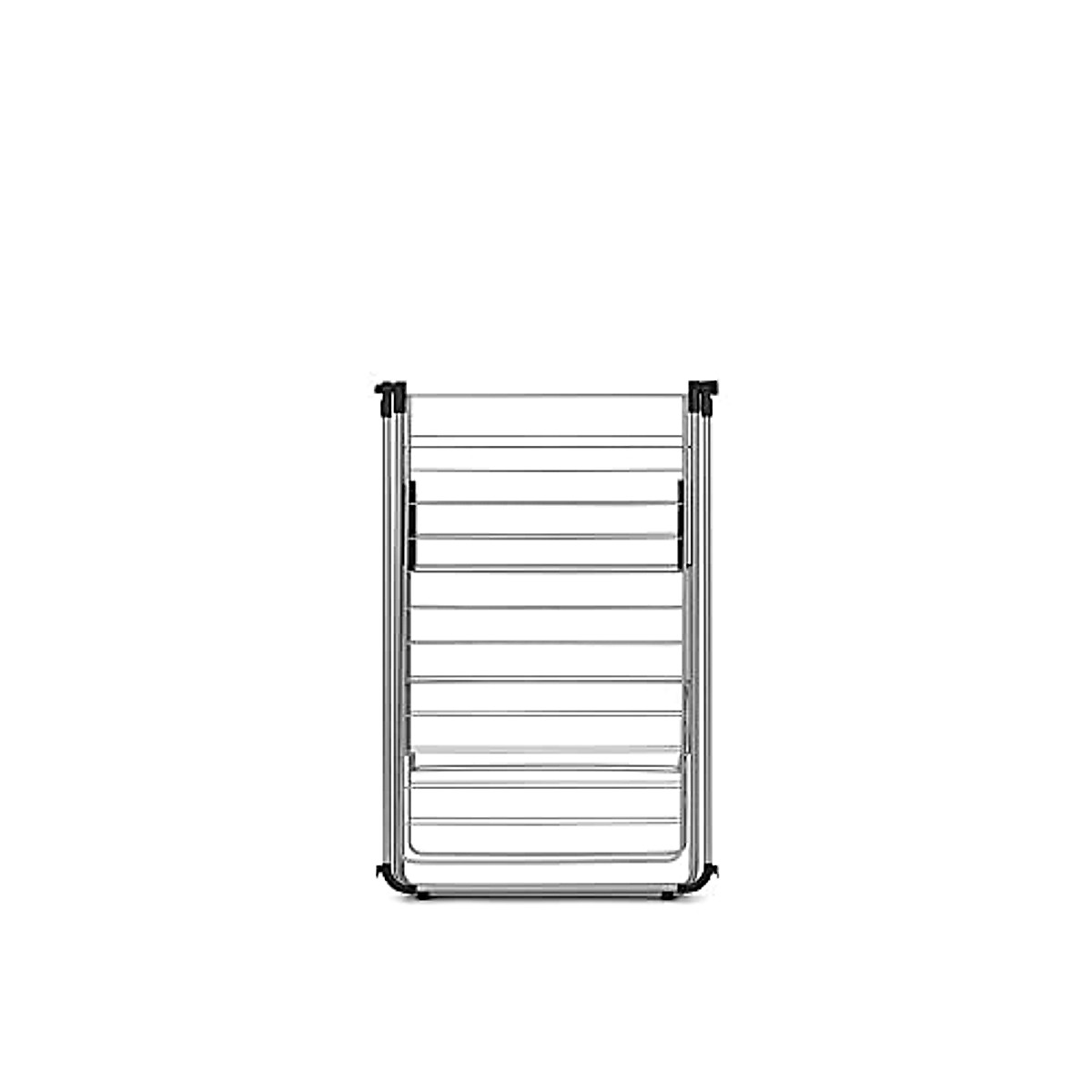 Brabantia HangOn Laundry Drying Rack with Garment Rail (82ft / Metallic Gray) Compact, Foldaway, Adjustable Indoor Stainless Steel Clothes Horse