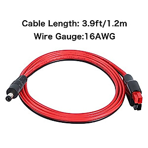 QIANRENON 45A Connector to DC Solar Extension Cable DC5525 (5.5 x 2.1mm) to Solar Panel Power Plug Adapter Connector 16AWG for Portable Generator Backup Battery& Foldable Solar Panel 3.9ft/1.2m