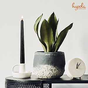 12 Pack Tall Taper Candles - 14 Inch Black Dripless, Unscented Dinner Candle - Paraffin Wax with Cotton Wicks - 12 Hour Burn Time