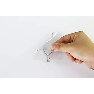 Cell Gel Mounts 6 Pack | Strong Hold Reusable Hook for Hanging | Transparent Reusable Self Adhesive Hook | Waterproof Heavy Duty (9 lb) | Hooks for Bathroom, Shower, Outdoor, Kitchen, and More