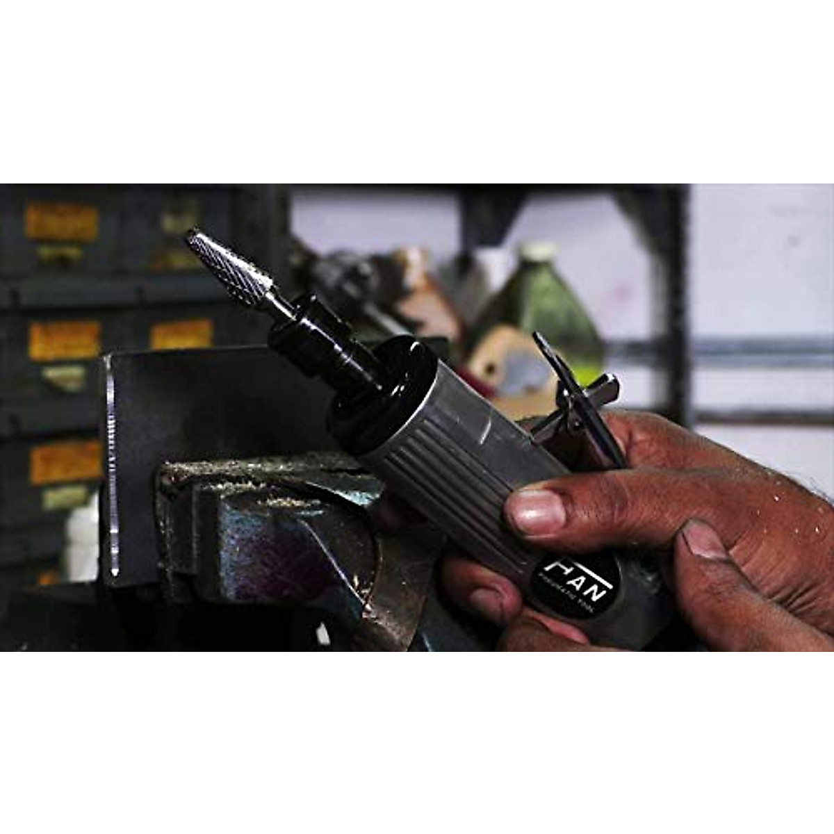 Drill America SK-9 Carbide Burr/Rotary File 90 Degree Included Angle Double Cut for Die Grinder 1" Dia. x 1/2" Cut Length with 1/4" Shank and 2-3/8" Overall Length, DUL Series