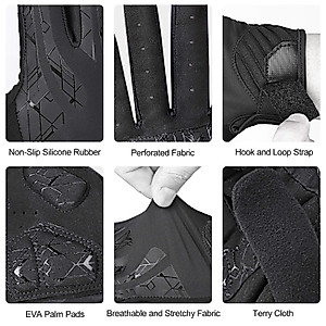 INBIKE Cycling Gloves Gel Bike Gloves for Men Full Finger Bicycle Gloves with Shock-Absorbing Pad Black Large