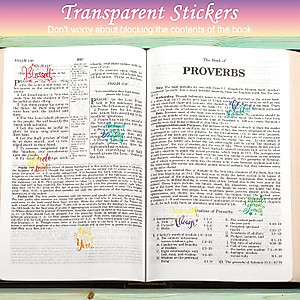 840 Pieces Inspirational Clear Bible Verse Stickers Clear Sticker Motivational Verse Encouraging Scripture Decals Pray Labels for Laptop Bottle Planner Diary Scrapbooks Album(Multicolor)