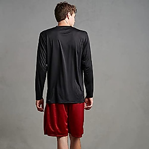 Russell Athletic Men's Standard Long Sleeve Performance Tee, Black, Large