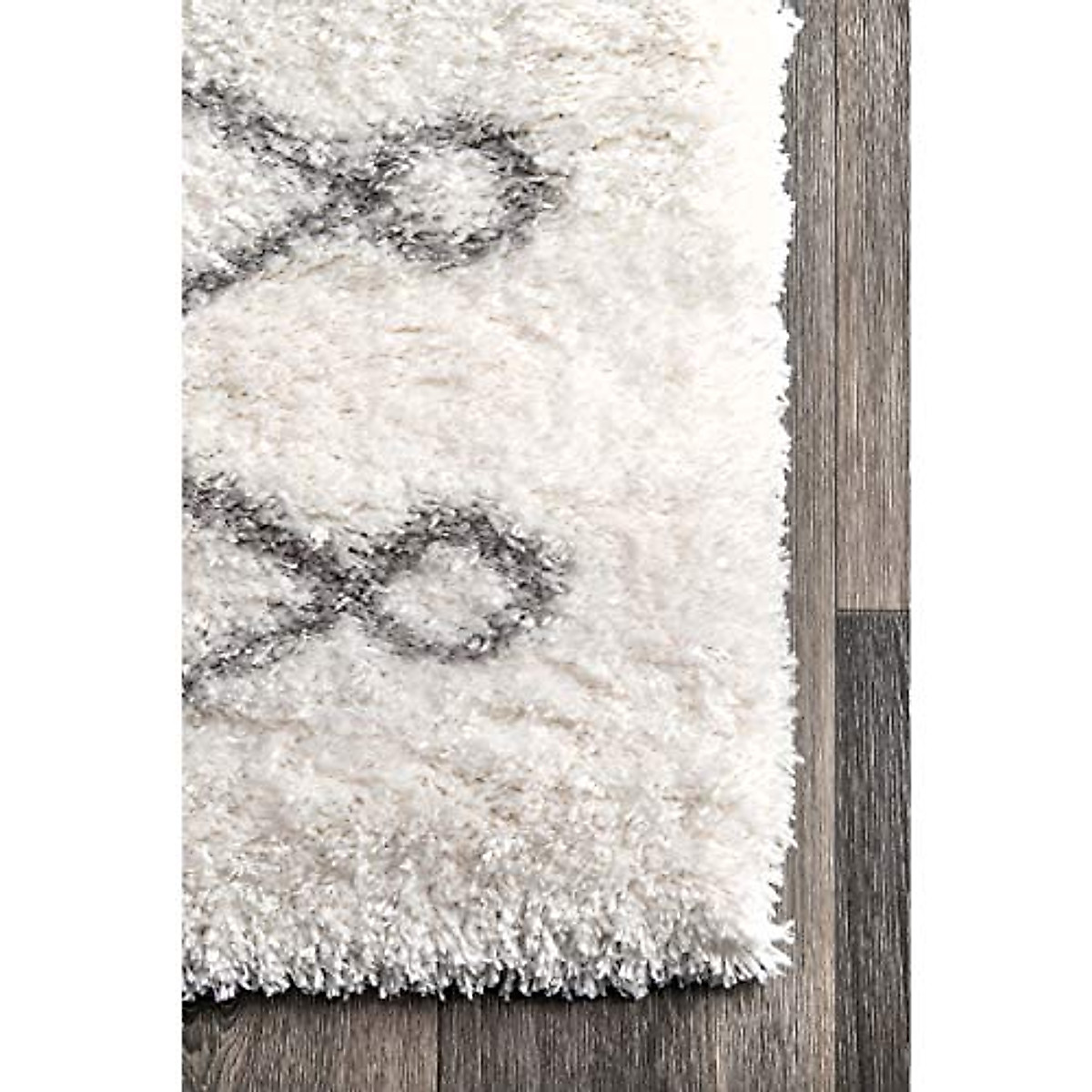 nuLOOM Stasia Diamond Shag Area Rug, 5' 3" x 7' 6", Grey