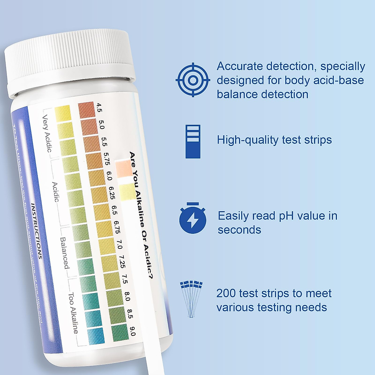 pH Test Strips 4.5-9,200 Litmus Paper pH Strips for Urine & Saliva - pH Balance Test Strips for Accurate Body pH Testing, Health Monitoring, and Wellness Management, Fast & Reliable pH Measurement