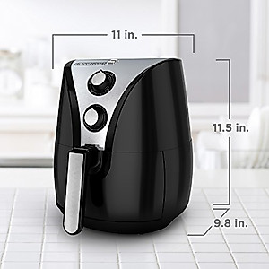 BLACK+DECKER Purify 2-Liter Air Fryer, Black/Stainless Steel, HF110SBD