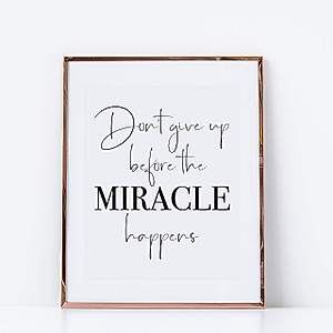 ‘Don’t Give Up.. ‘’ Positive Motivational Wall Art | 8x10 UNFRAMED Black and White Word Art Print | Inspirational, Typographic Home, Office, Studio Decor