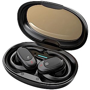 JQQLKJOE Open Ear Air Conduction Headphones,Wireless Sports Earbuds with Mic– 130° Adjustable,Open Ear Headphones Wireless Bluetooth for Music/Gaming/Running/Working