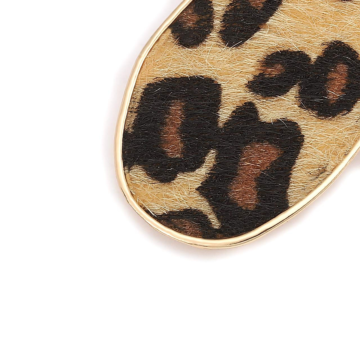 Leopard Print Earrings Lightweight Geometric Faux Leather Drop Dangle Earring Statement Animal Print Stud Earring For Women (brown leopard)