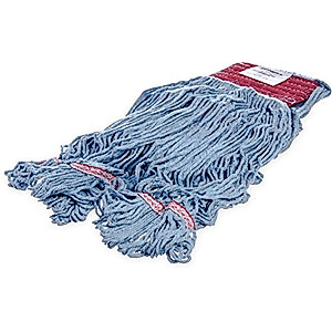 Carlisle FoodService Products 369454B14 Looped-End Mop Head With Red Band, Large, Blue