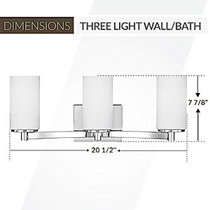 Sea Gull Lighting 4439103-05 Hettinger Three Light Wall/Bath Vanity Style Lights, Chrome Finish