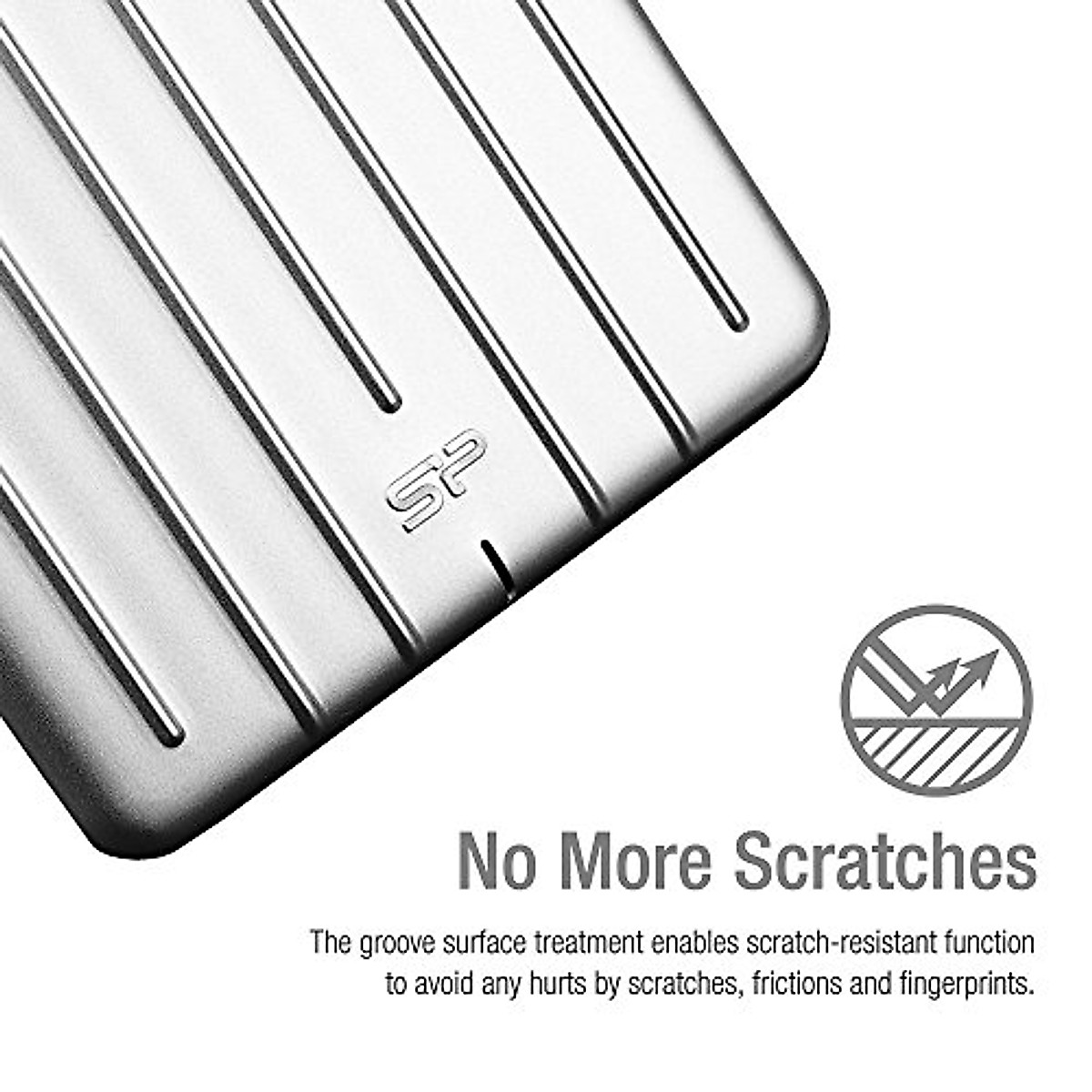 Silicon Power 1TB B75 Rugged Portable External SSD USB 3.2 Gen 1 (USB3.0) Write 430MB/s with USB Type A to Type C Connector, Silver