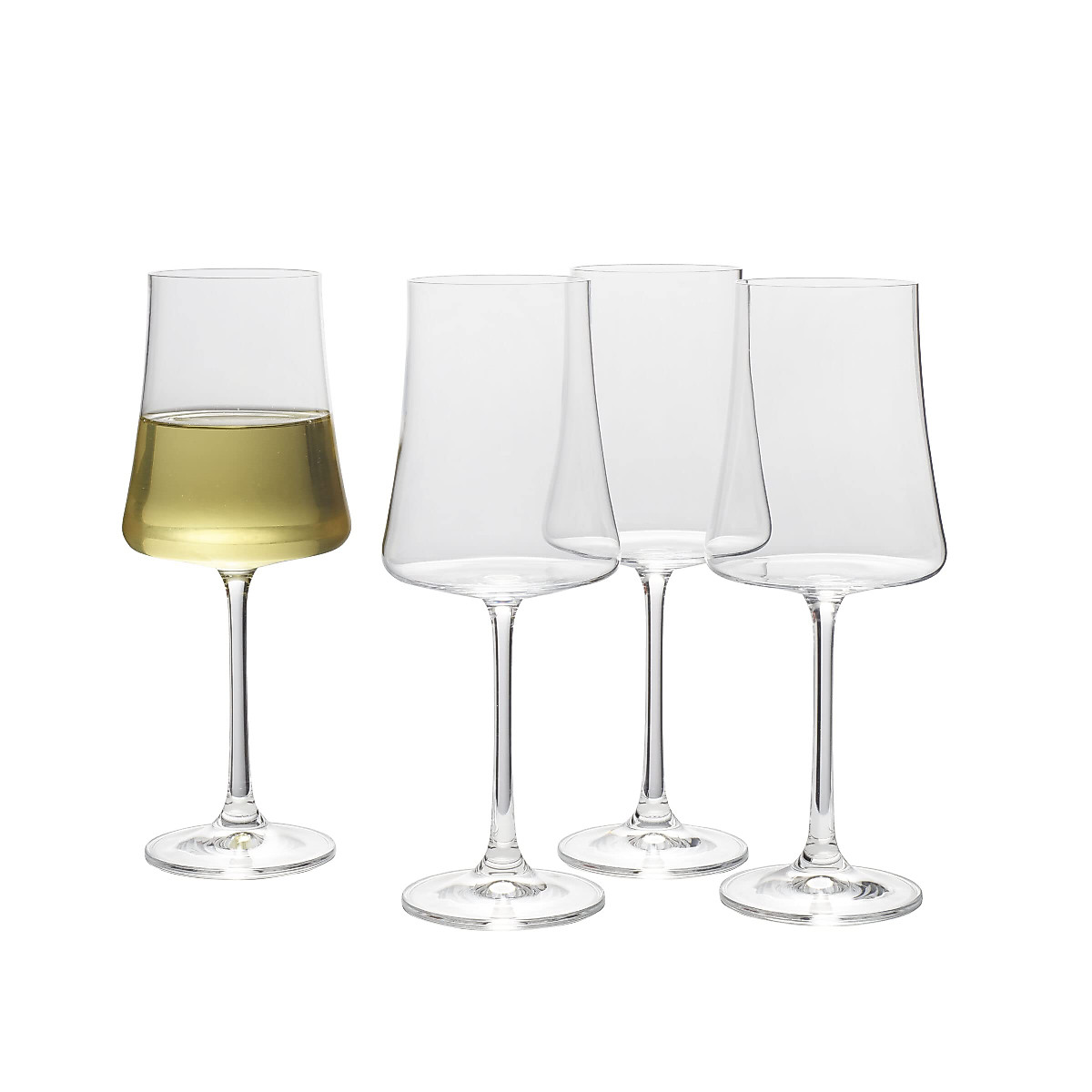 Mikasa Aline Set of 4 White Wine Glasses, 16-Ounce, Clear