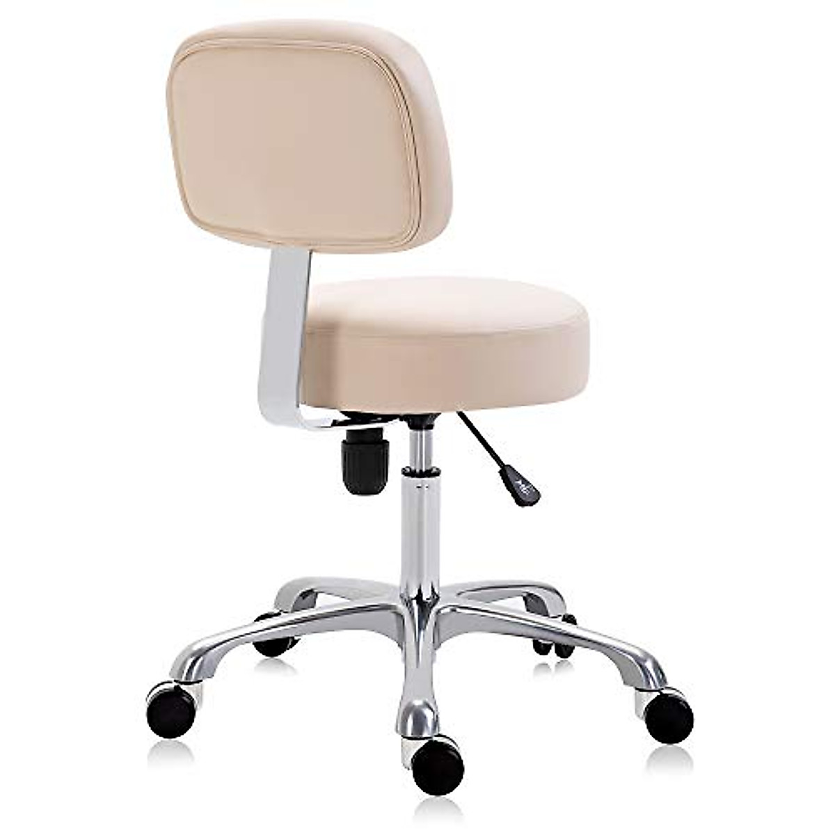 DR.LOMILOMI Extra-Wide Seat Rolling Swivel Clinic Medical Salon Stool Chair with Memory Foam 502
