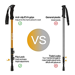 HRKING Lightweight Terrain Showshoes Set for Women Men and Kids, with Trekking Poles and Carrying Tote Bag, 14"/ 21"/ 25"/ 30",Gold/Pink Red/Blue