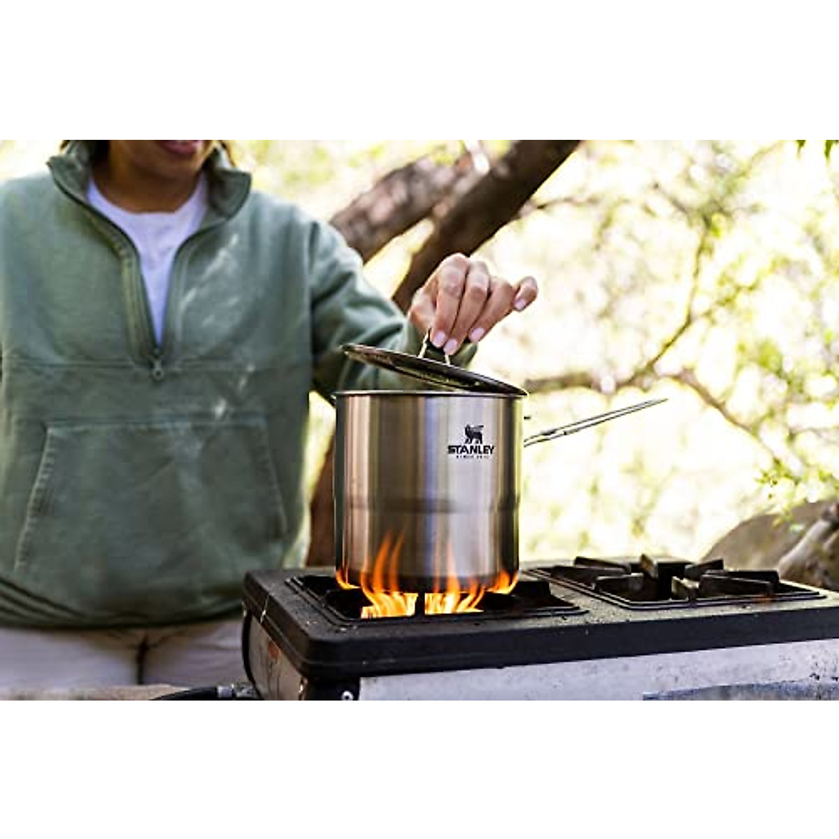 Stanley Adventure 4-Person Cookset, 11-Piece Camping Cooking Kit with 2.6 Quart Stainless Steel Pot and Utensils