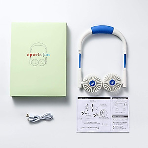 SmartDevil Portable Neck Fan, 360°+180° Adjustment Rechargeable Battery Operated Sport Fan, 3 Speeds Personal Hands Free Wearable Neck Fan, Strong Wind, for Home Office Traveling (White)