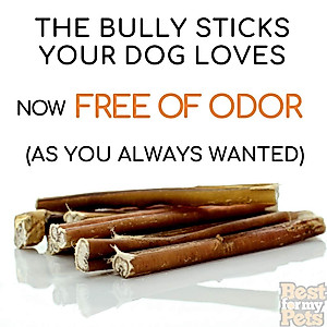 Best For My Pets 12-Inch Odor Free Bully Sticks All Natural Dog Treats Fresh Long Lasting Chews, 8-Ounce Bag