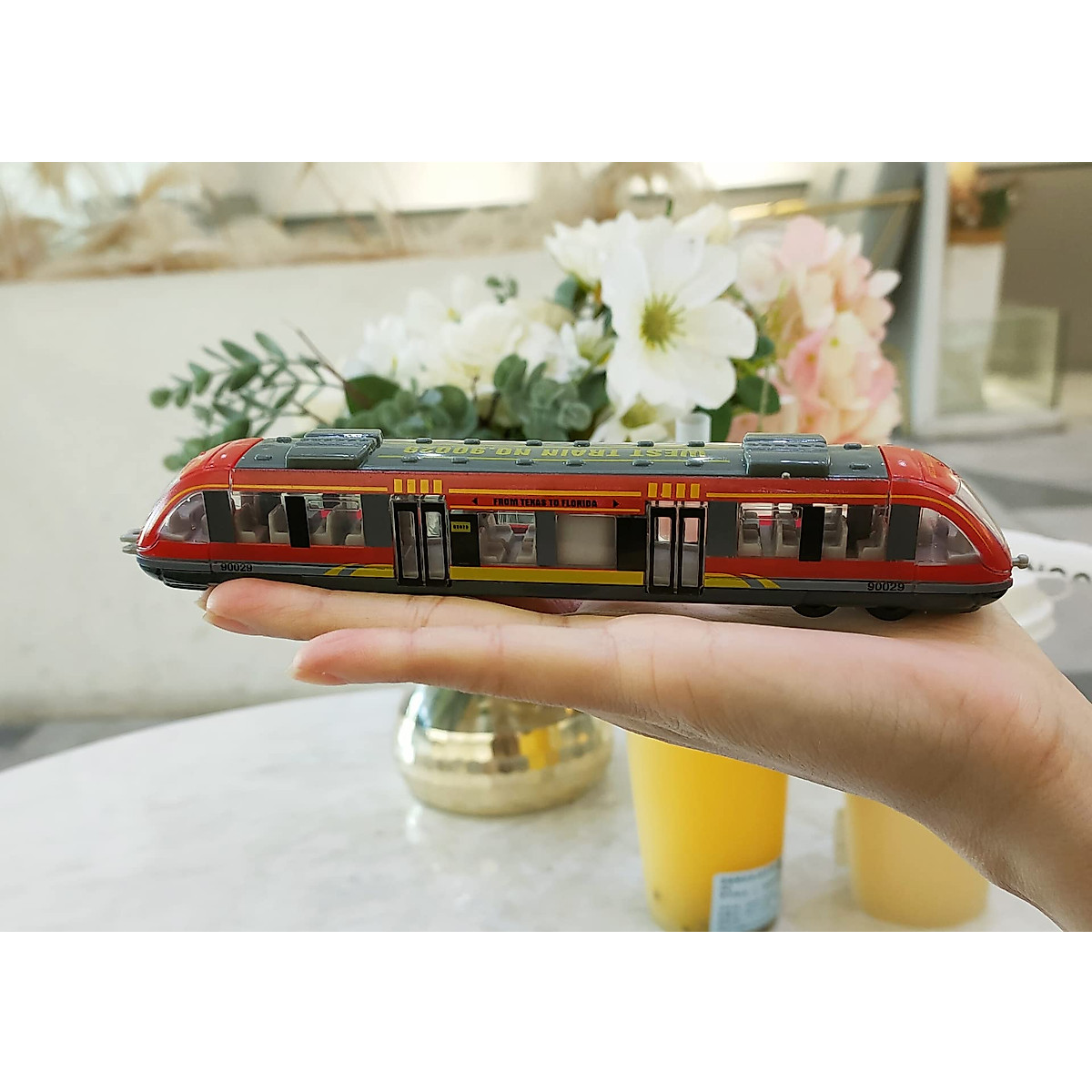 Crelloci 3 Pack Bullet Train Set, Linked High Speed Lotomotive Toy Train, Die Cast Alloy Model Car, Connectable Sliding Subway, Gift for Kids Boys Toddlers Ages 3+