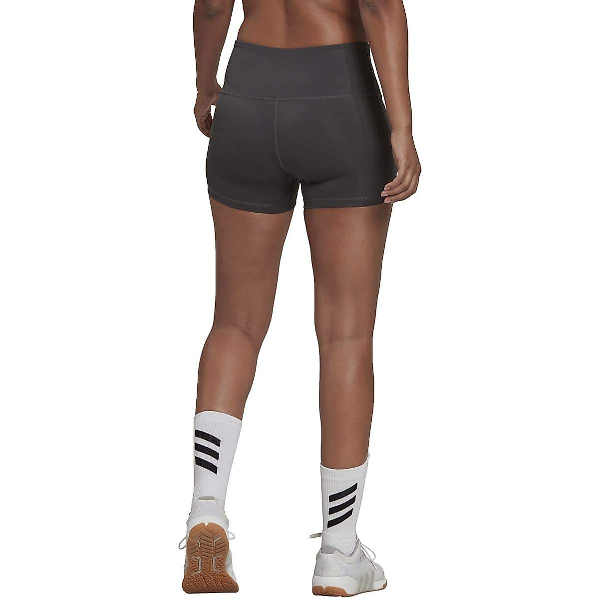 adidas Women's 4 Inch Shorts, Team Dark Grey/White, Medium